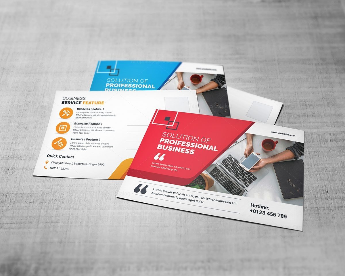 Classy Postcard Template - Template Paradise | Graphic Templates Store
