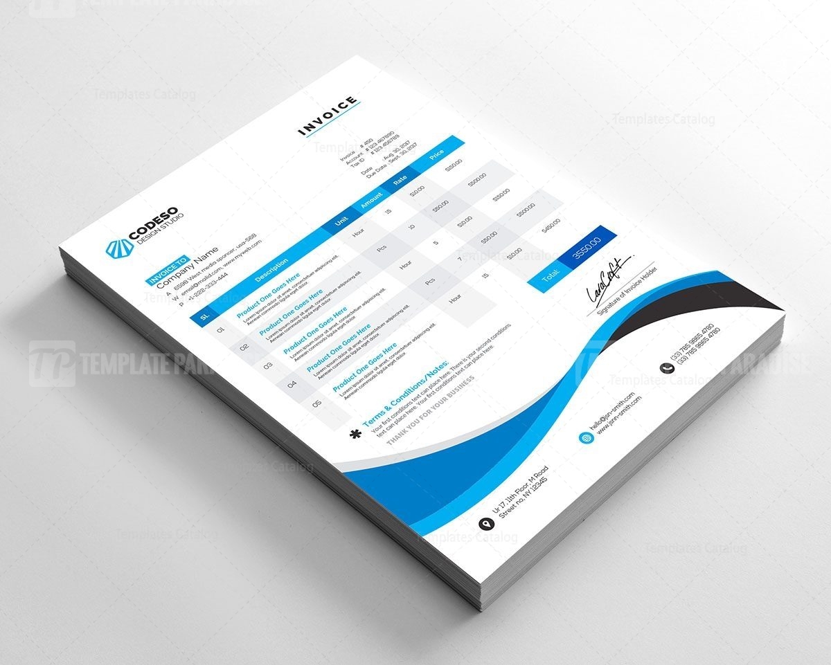 Corporate Invoice Template - Template Paradise | Graphic Templates Store