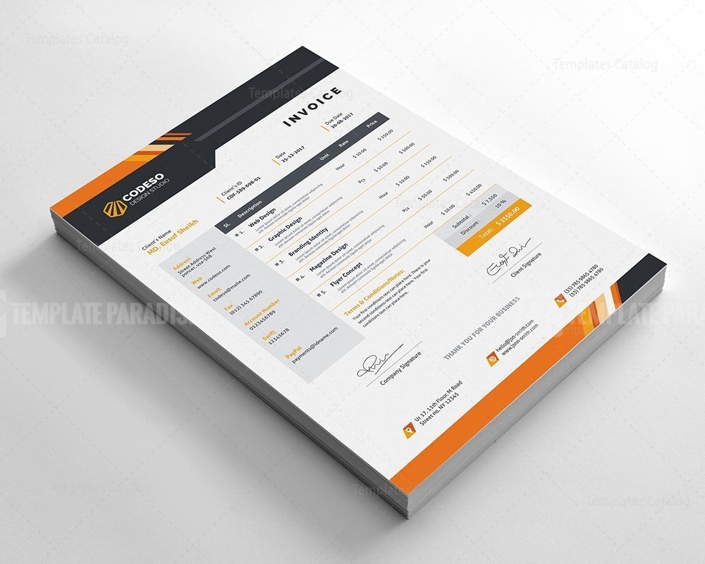 Corporate Stylish Invoice - Template Paradise | Graphic Templates Store