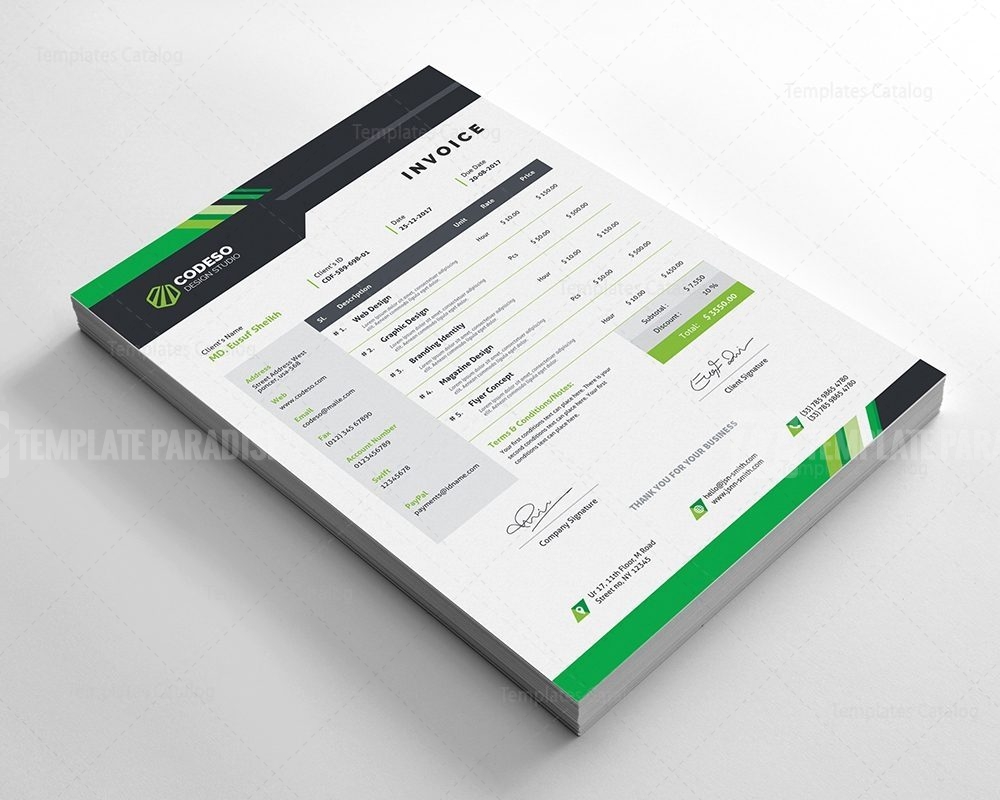 Corporate Stylish Invoice - Template Paradise | Graphic Templates Store