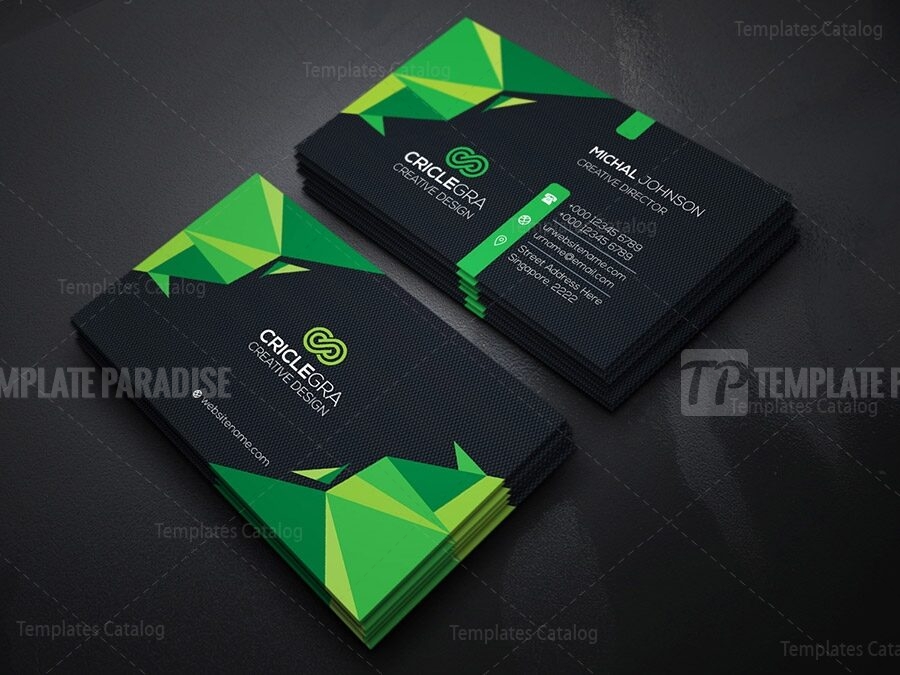 Dark Corporation Business Card Template - Template Paradise | Graphic ...