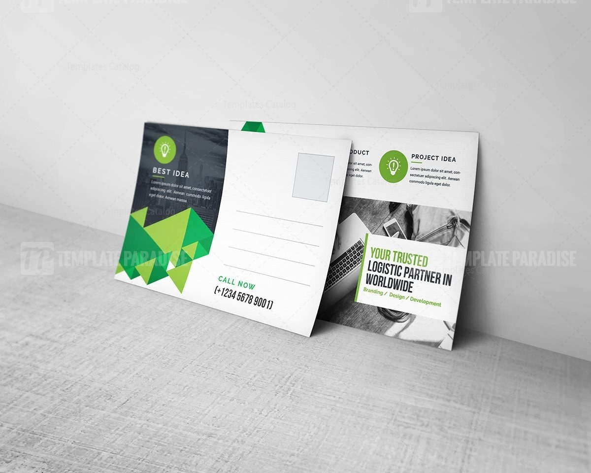 Postcard Template with Elegant Design - Template Paradise | Graphic ...