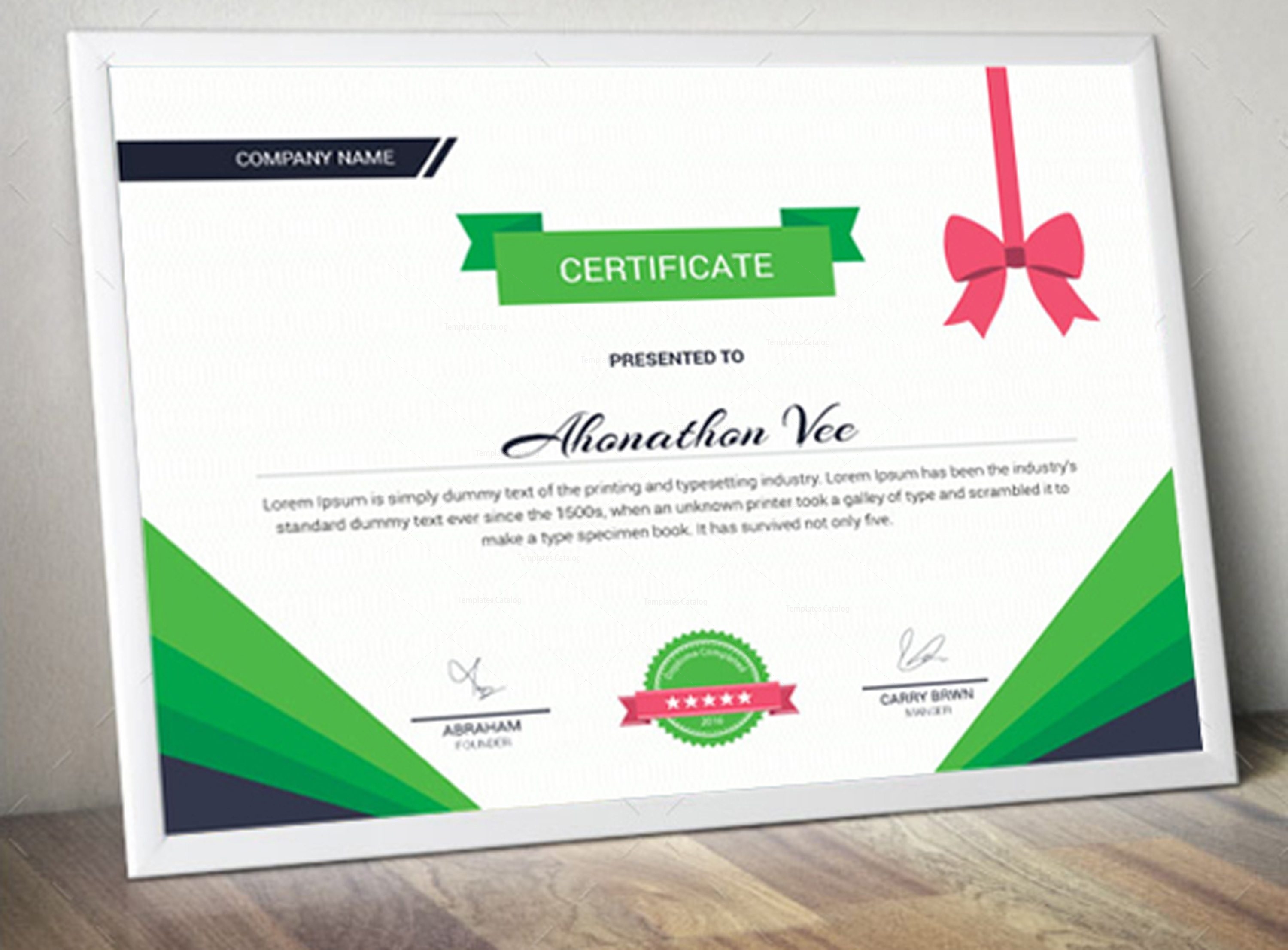 Premium Certificate Design Template - Template Paradise | Graphic ...