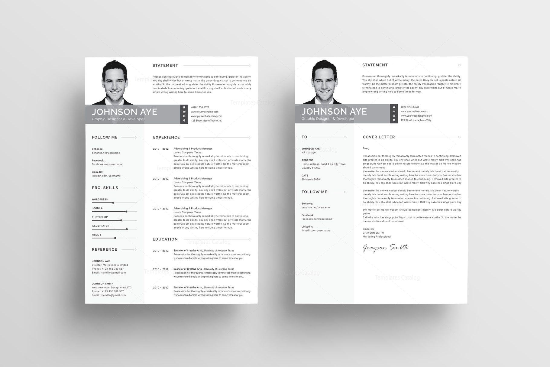 Premium Curriculum Vitae Template - Template Paradise | Graphic ...