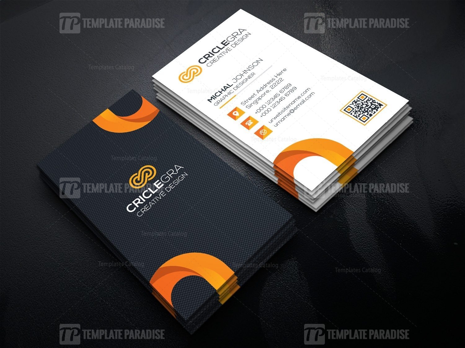 Stylish Technology Business Card Design - Template Paradise | Graphic ...