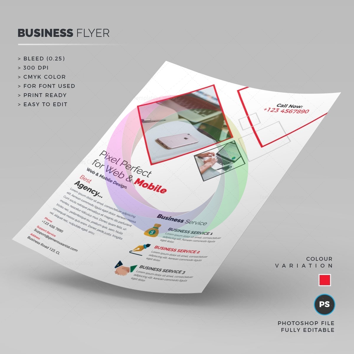 White Business Flyer Template - Template Paradise | Graphic Templates Store