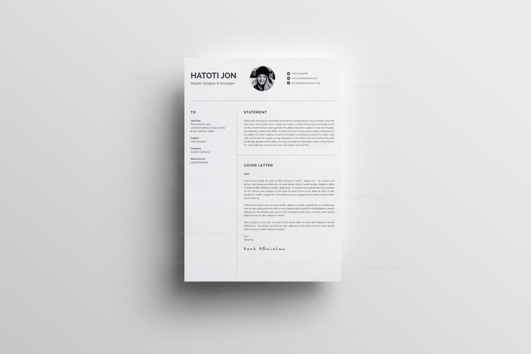 White Professional Resume - Template Paradise | Graphic Templates Store